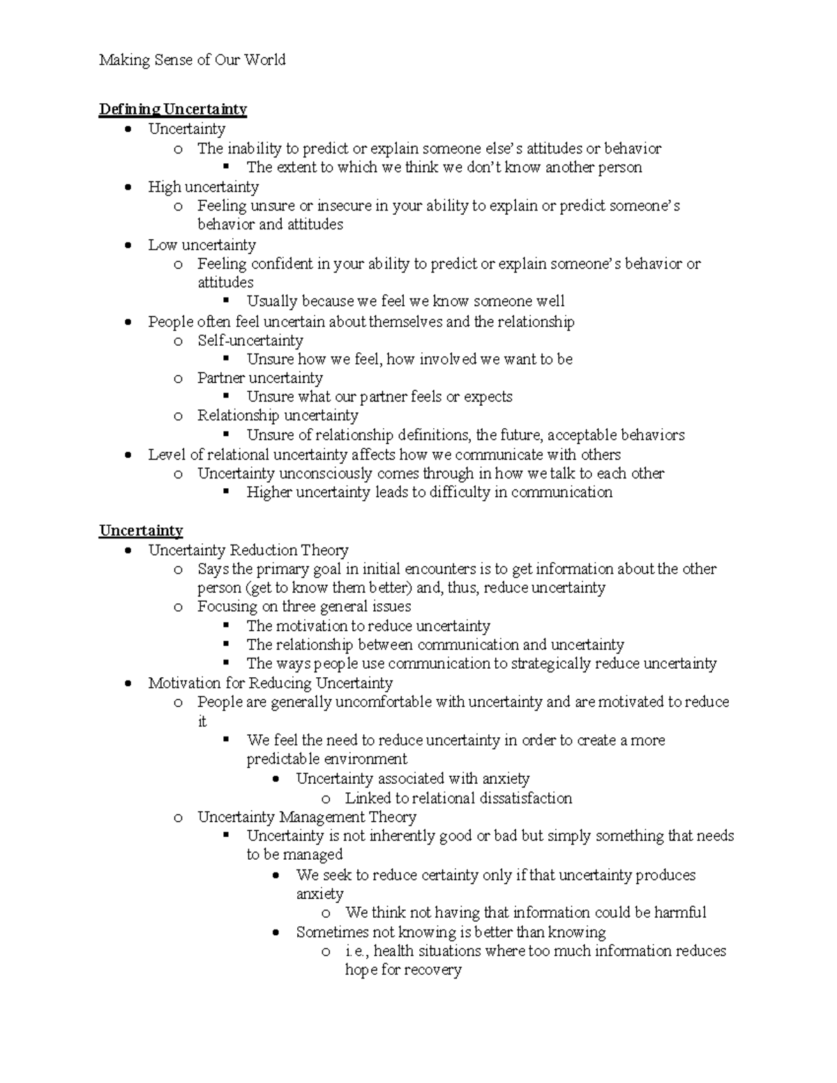 Chapter Four - Making Sense of Our World - Making Sense of Our World ...
