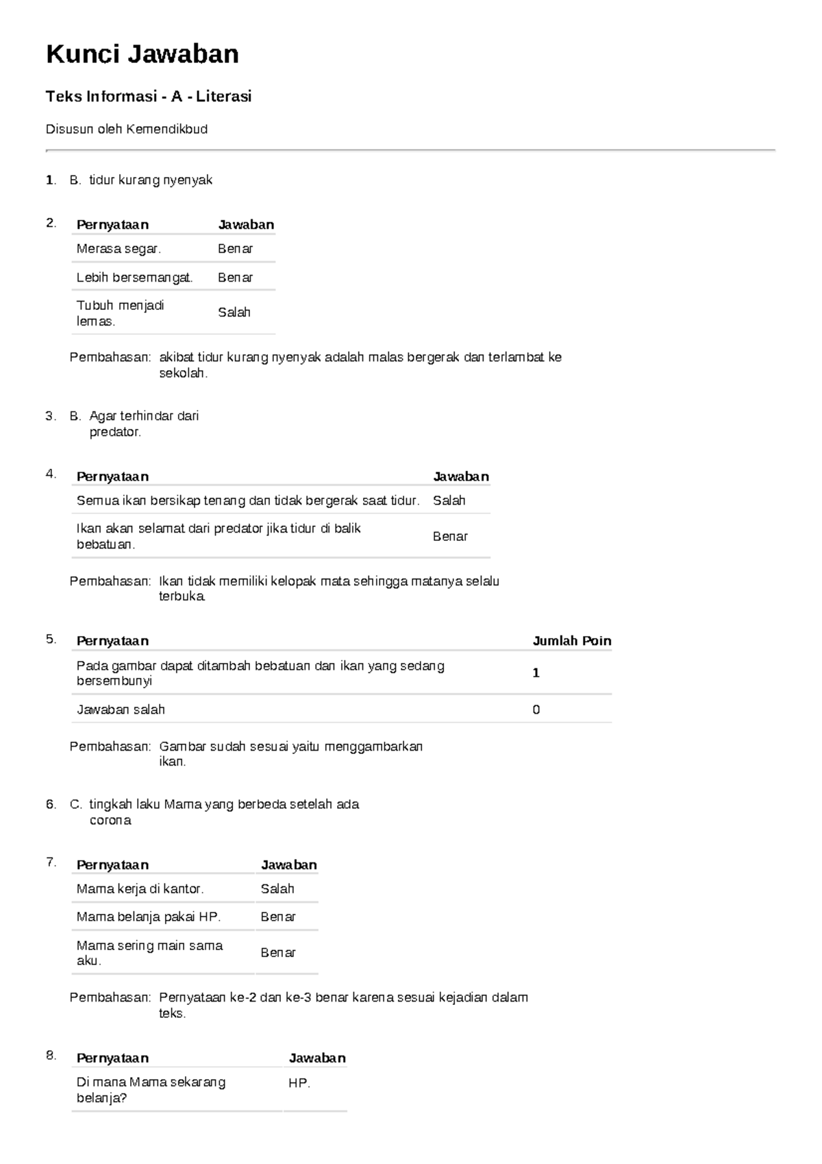 Teks Informasi-kunci jawaban Fase A - Kunci Jawaban Teks Informasi - A ...