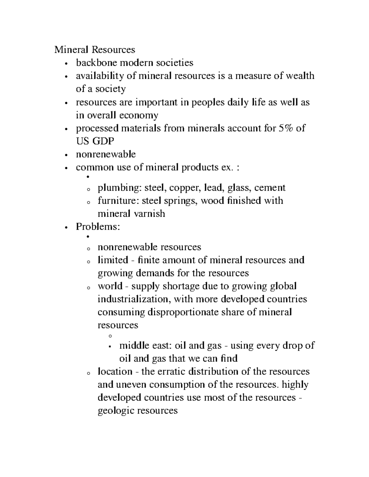 Chapter 13: Mineral Resources - Mi ne r a lRe s ou r c e s b a c k bon ...