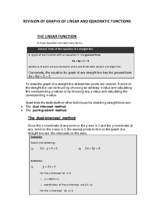 Mathematics Special A2 Test 1 (ver 1) MEMO students - Mathematics ...