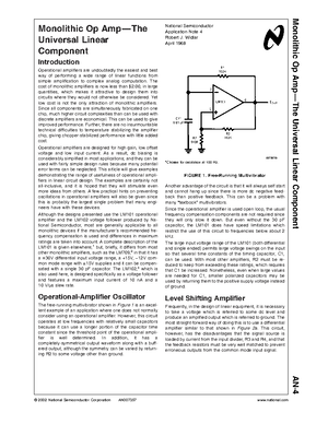 Op amp circuit collection - National Semiconductor Application Note 31 September 2002 Note ...