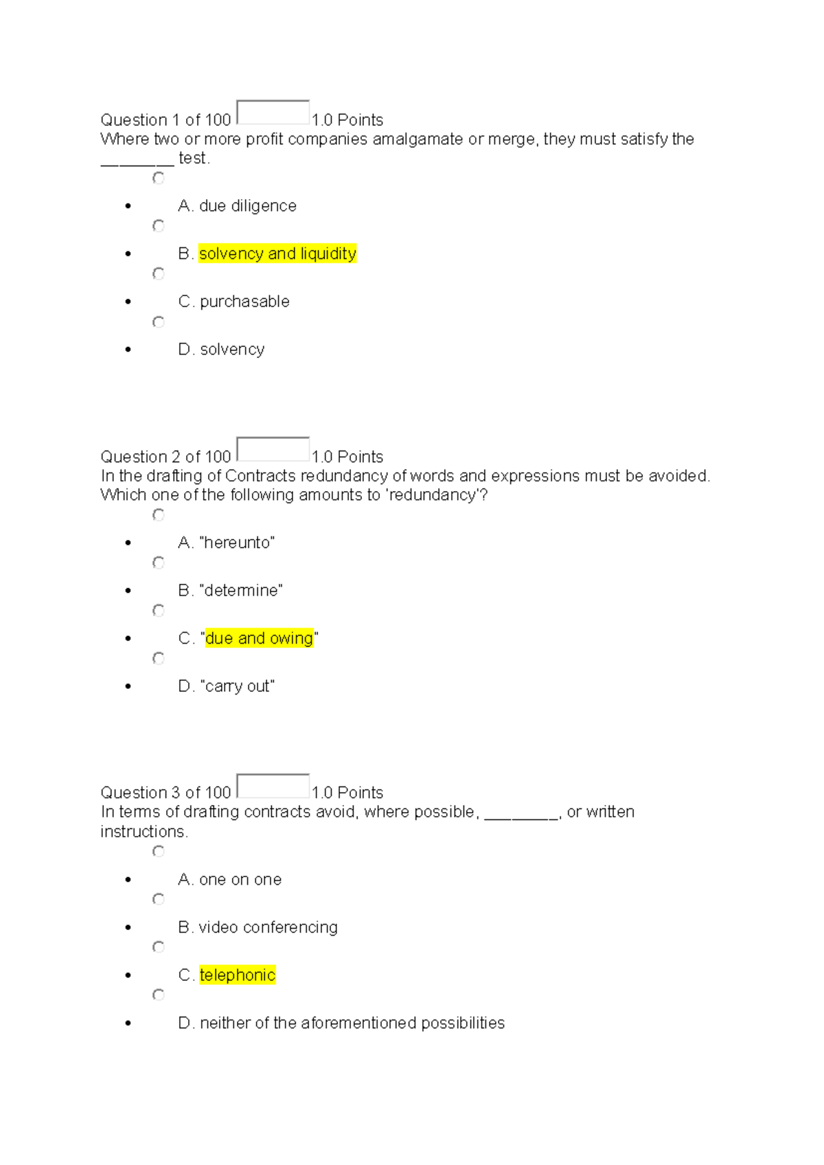CCO - LSSALEAD QnA - Question 1 of 100 1 Points Where two or more ...