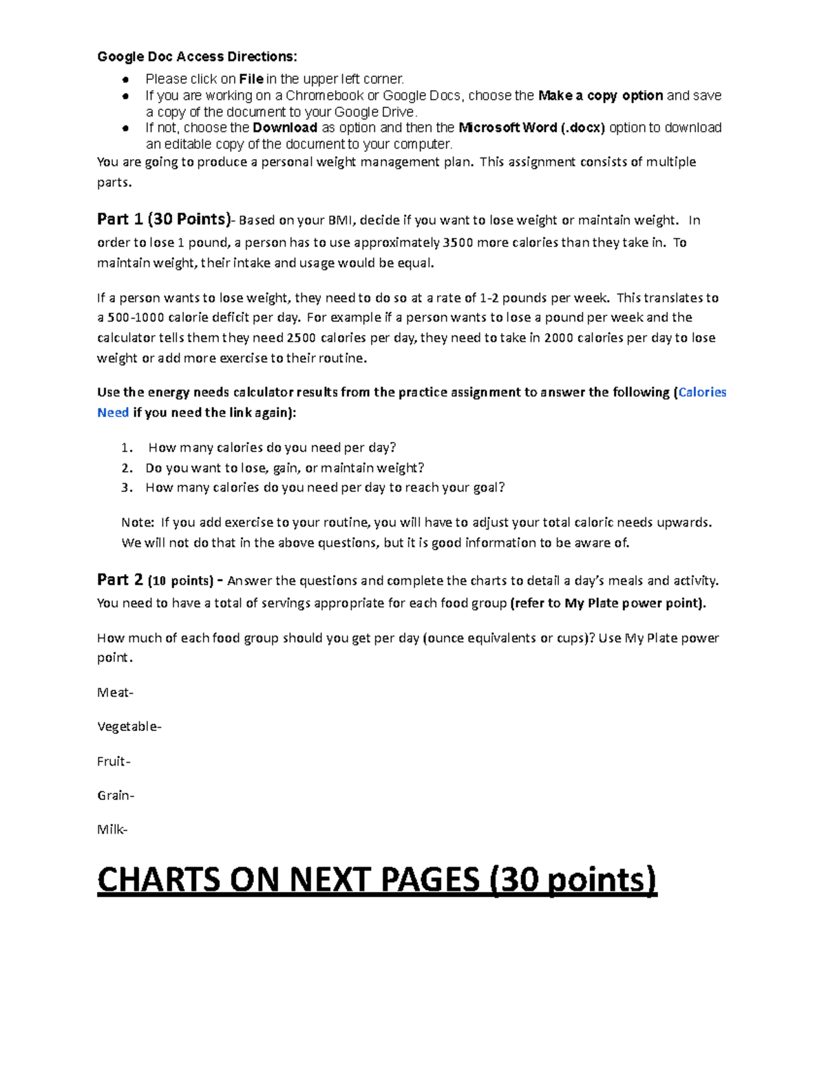 Health Module Three Lesson Five Assignment - Google Doc Access ...
