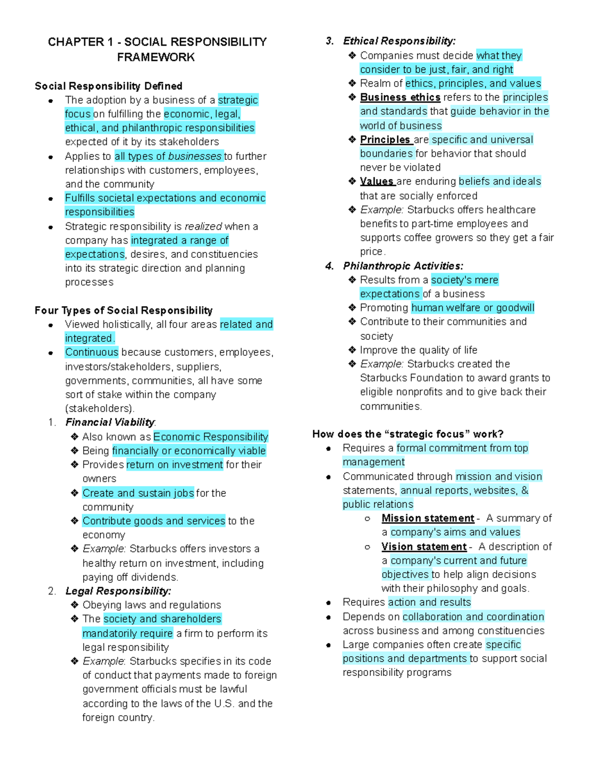 SOCR Reviewer - Social Responsibility Chapter 1-4 - CHAPTER 1 - SOCIAL RESPONSIBILITY FRAMEWORK ...