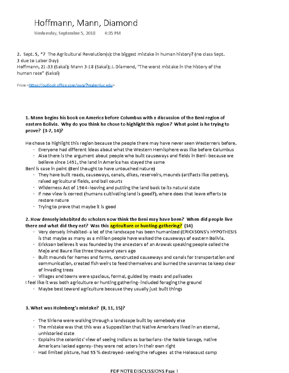 NOTE Discussions - Professor Leslie Dossey's Notes on mandatory ...