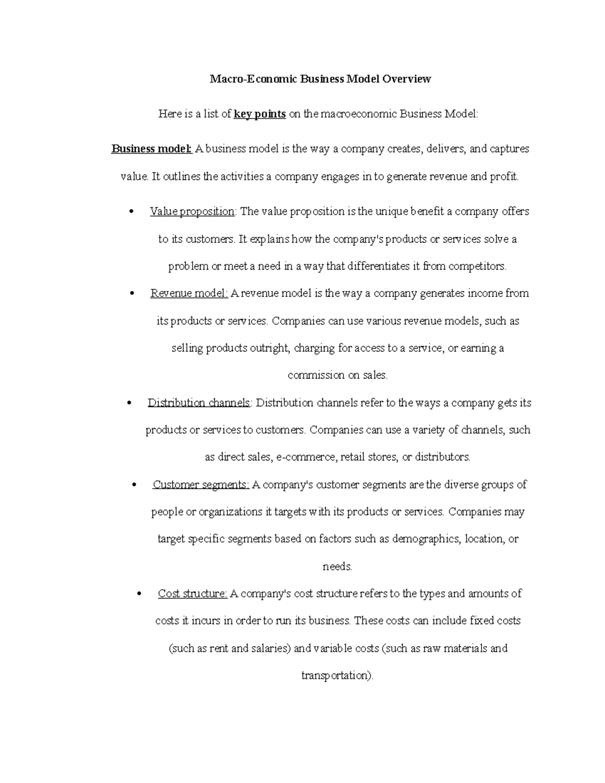 Document 83 (21) - Macro-Economic Business Model Overview - Macro ...