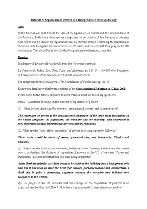 The rule of law - Tutorial - Tutorial 5: The Rule of Law Aims In this ...