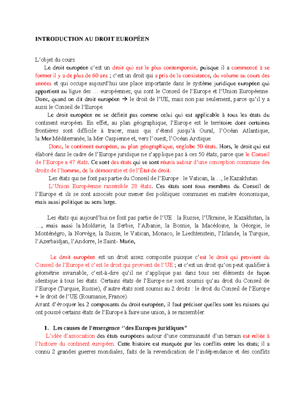 Introduction Au Droit Européen - Warning: TT: undefined function: 32 INTRODUCTION AU DROIT ...