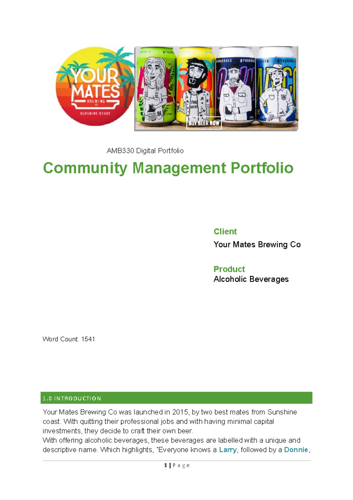 A3: Digital Portfolio - AMB330 Digital Portfolio Community Management ...