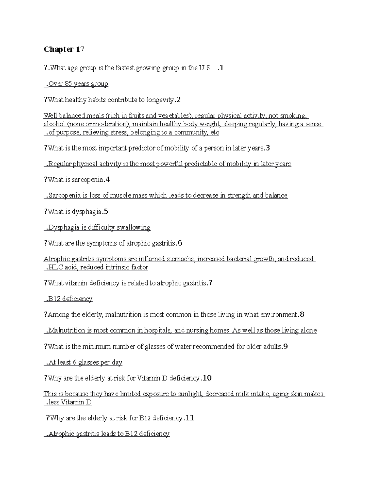 Chapter 17 - More like a study guide that was optional for the class ...