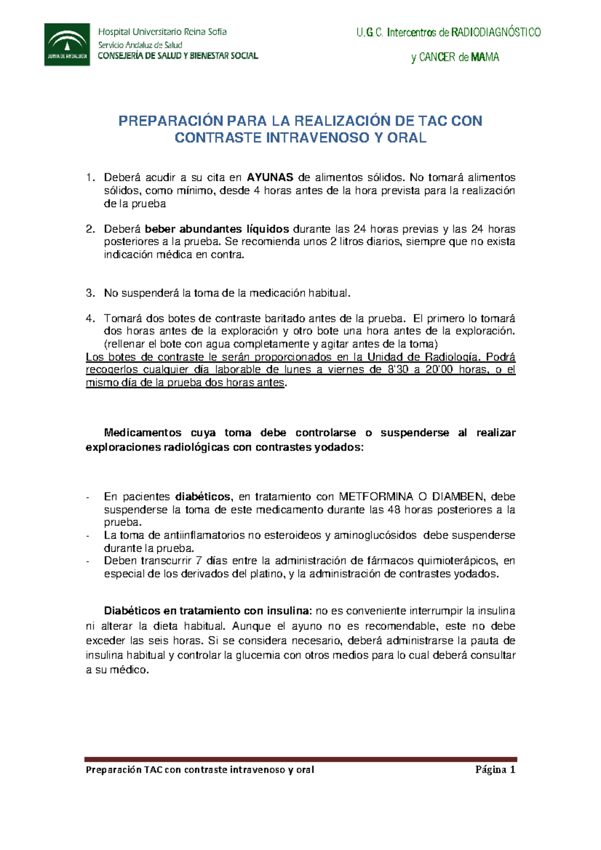 Preparación tac contraste intravenoso oral - Preparación TAC con ...