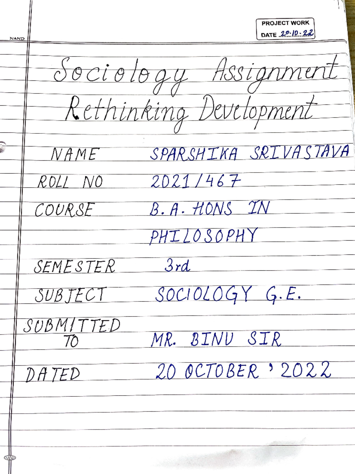 Rethinking development assignment - NAND DATE ~.:lP..:.U -c;-1 1 -l-d-A ...