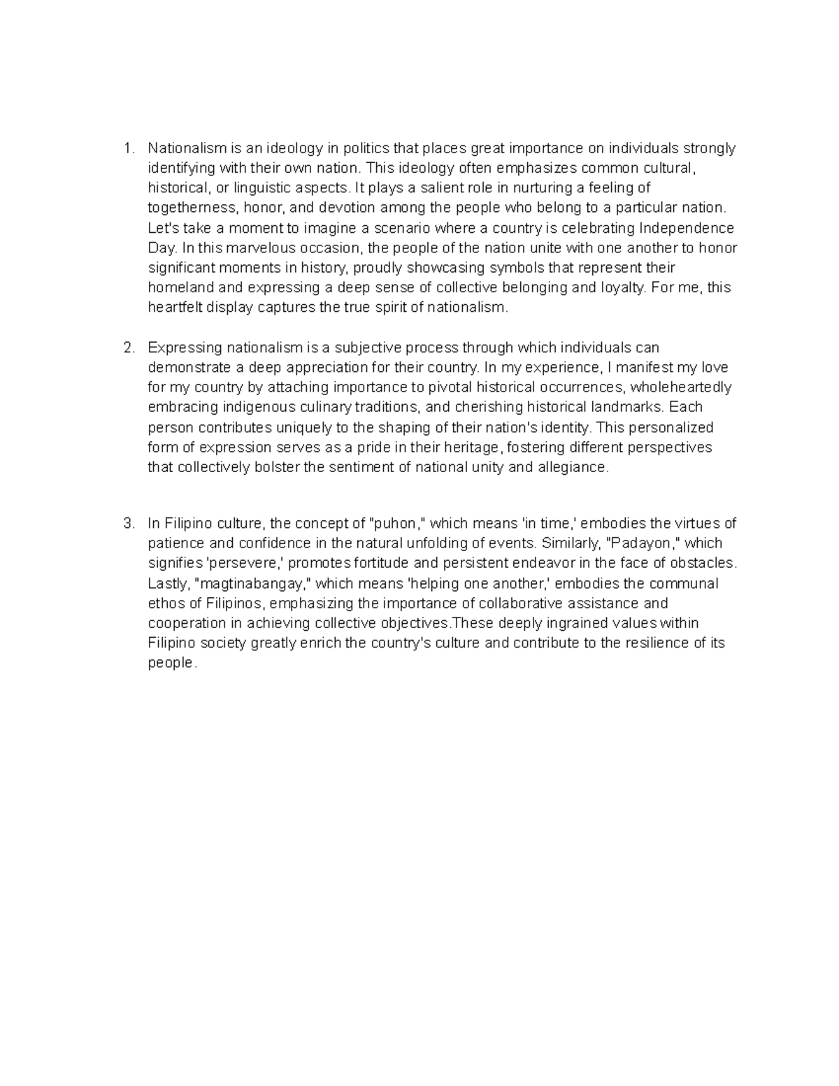 NSTP 1 - Module assignment - Nationalism is an ideology in politics ...