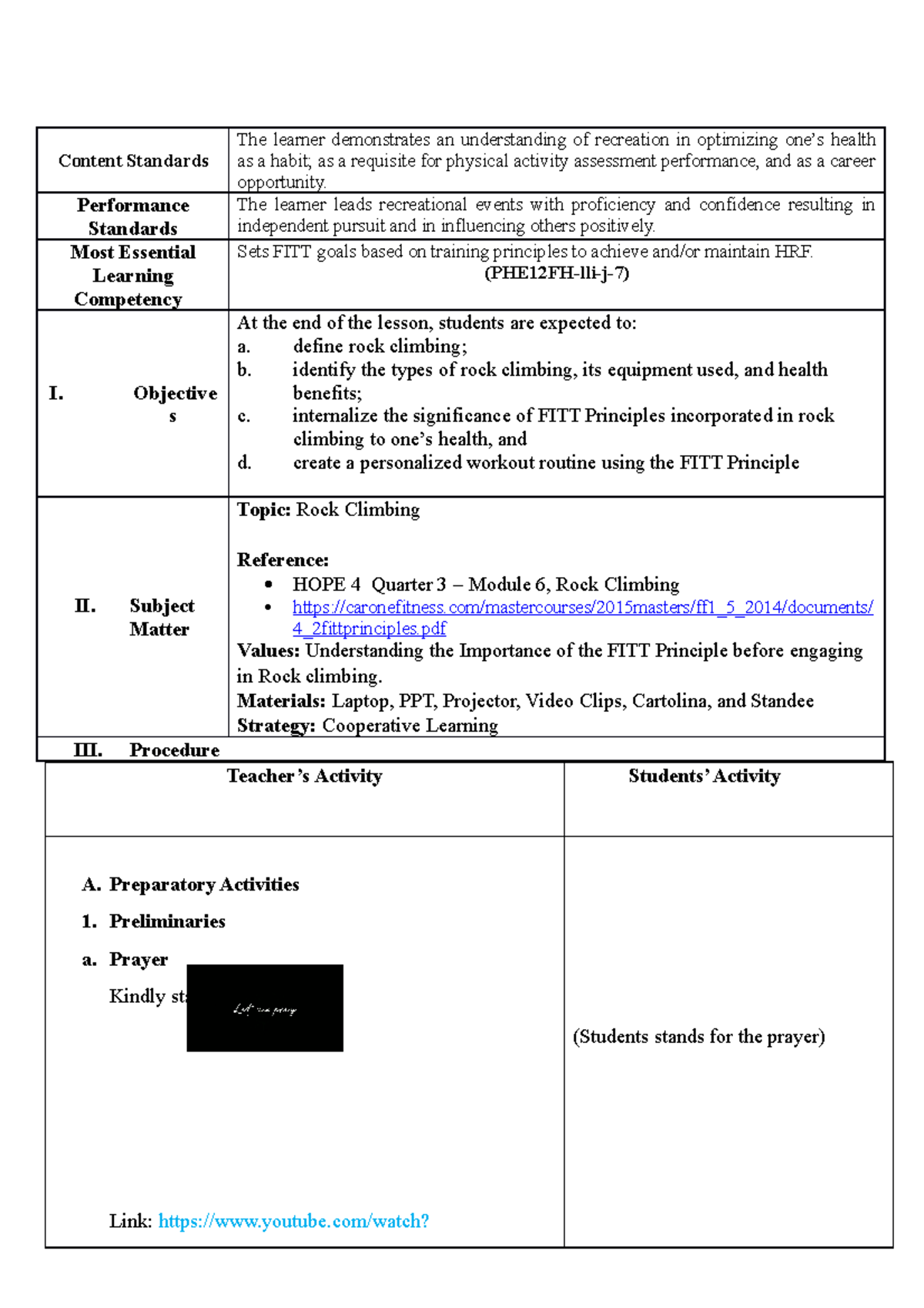 Grand Demo - Lesson Plan - Content Standards The learner demonstrates ...