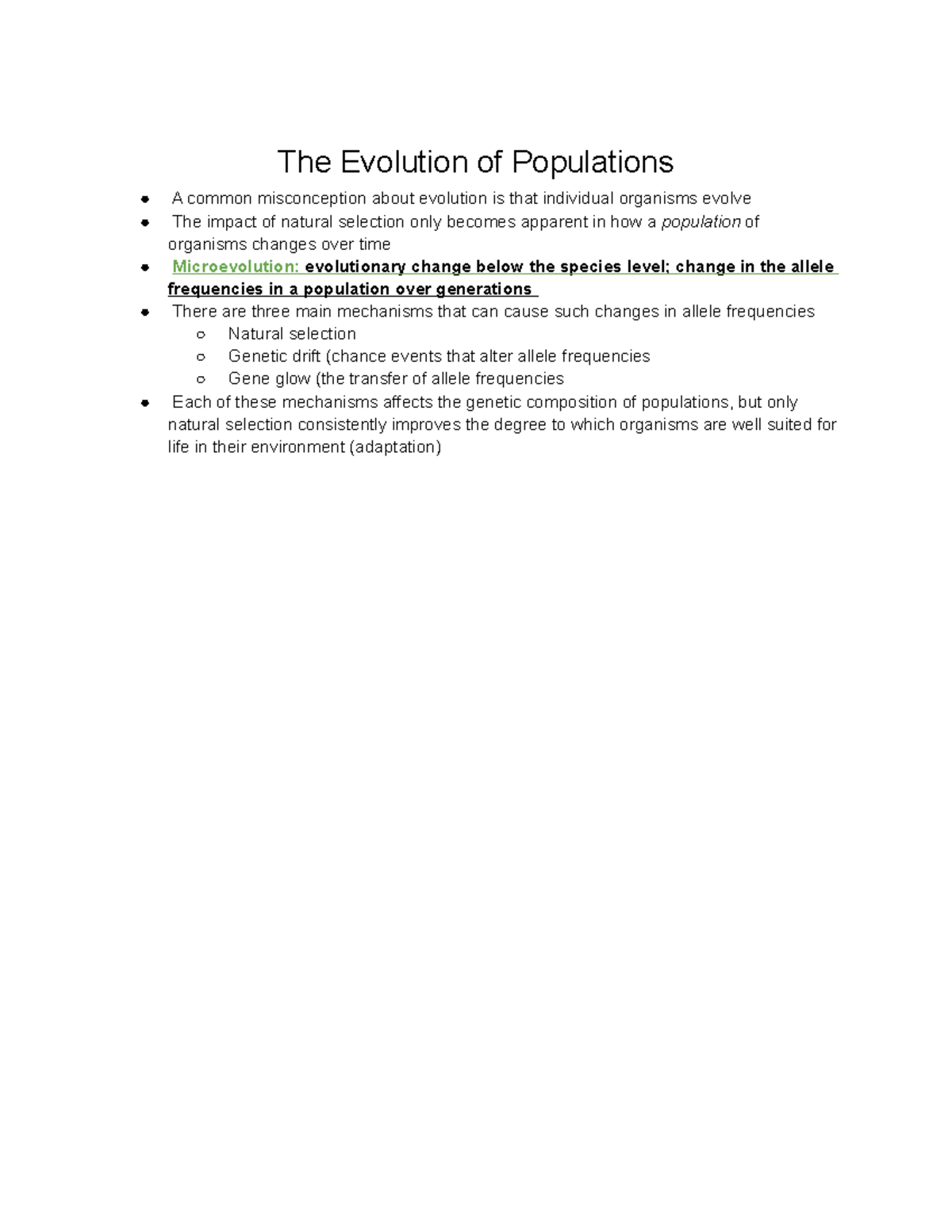 23 The Evolution of Populations - The Evolution of Populations A common ...