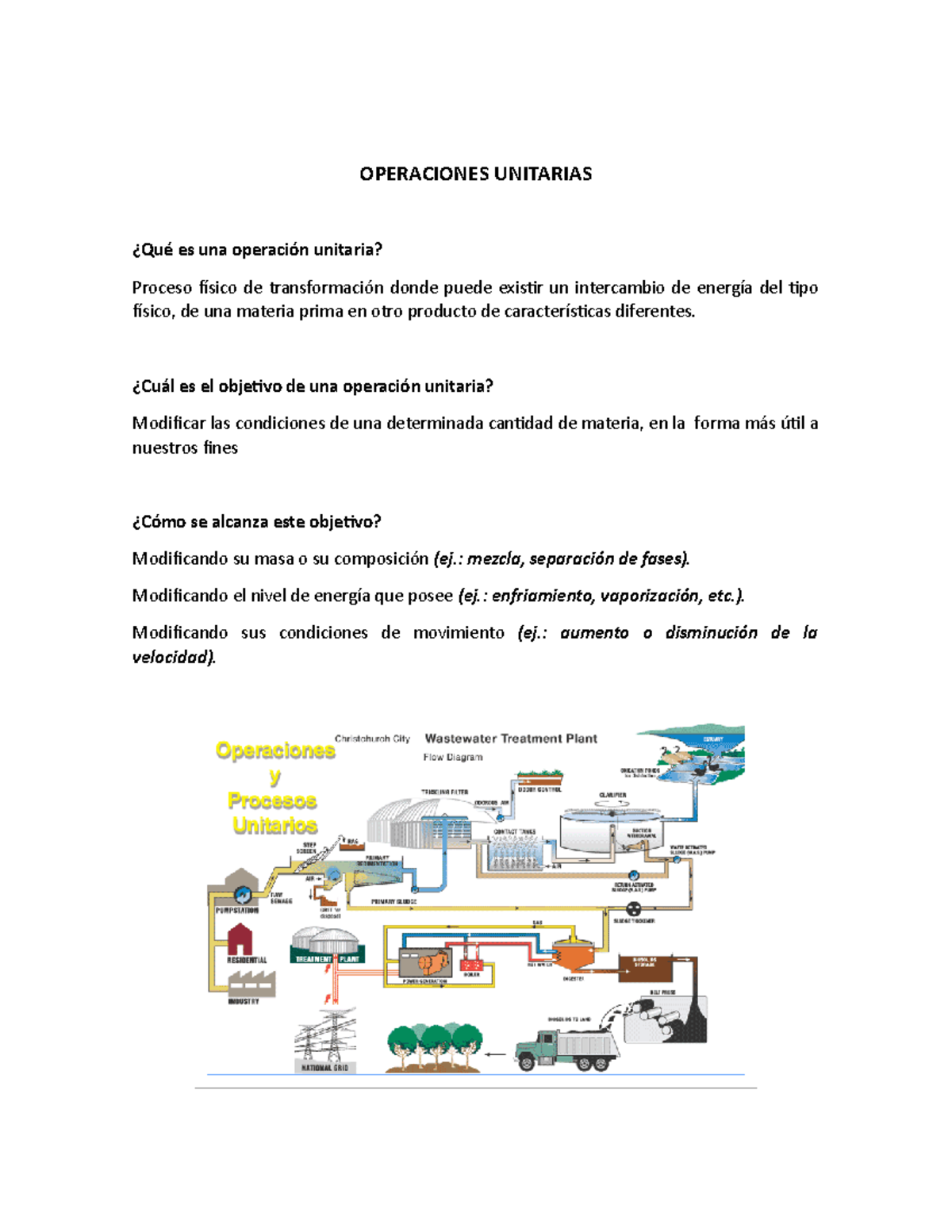Procesos Unitarios - OPERACIONES UNITARIAS es una unitaria? Proceso de ...