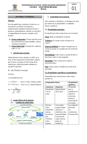 Práct. 01 - Química - Materia y Energía - “UNIVERSIDAD NACIONAL “JORGE ...