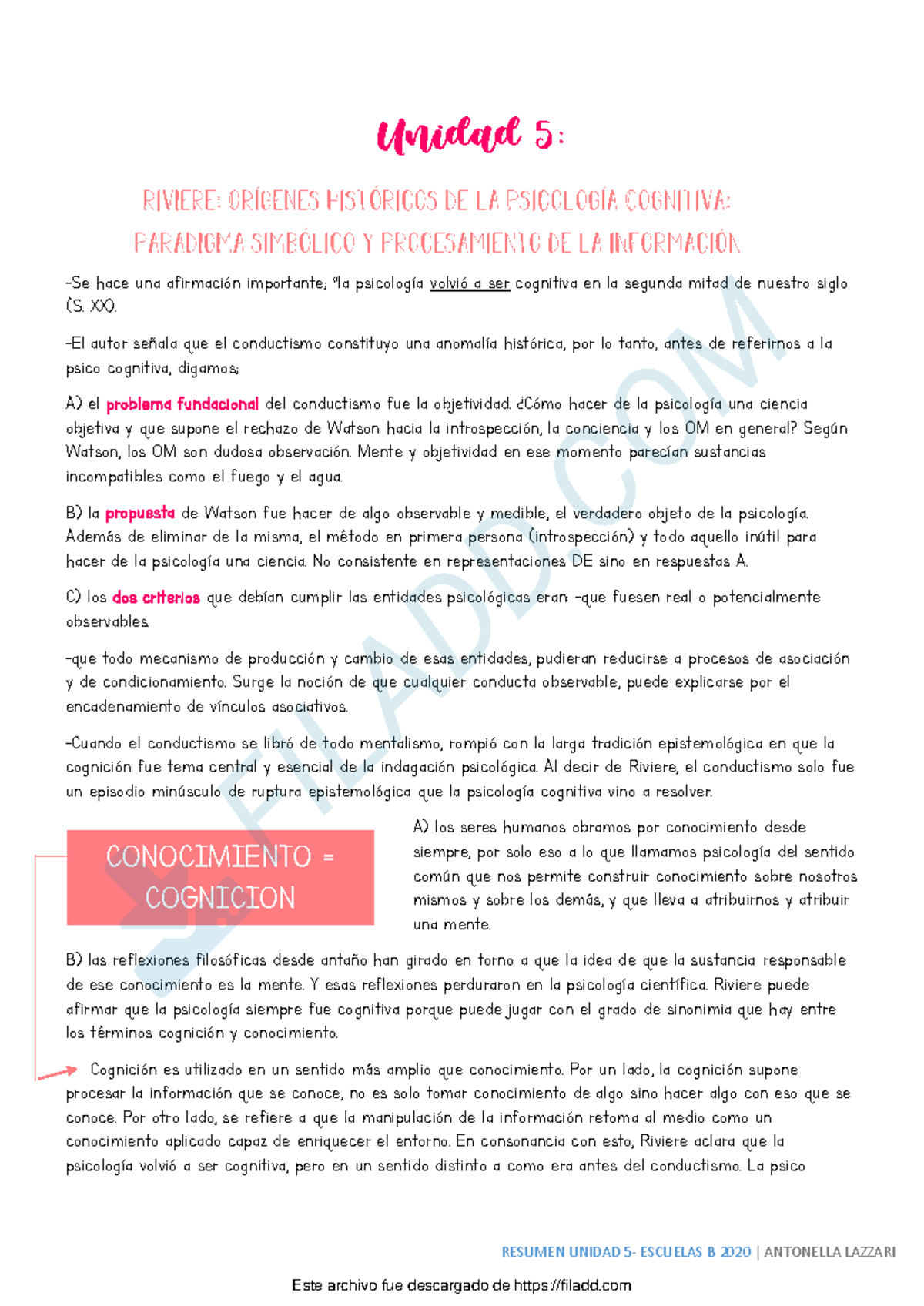 Escuelas B 2020 Unidad 5 - RESUMEN UNIDAD 5- ESCUELAS B 2020 ...