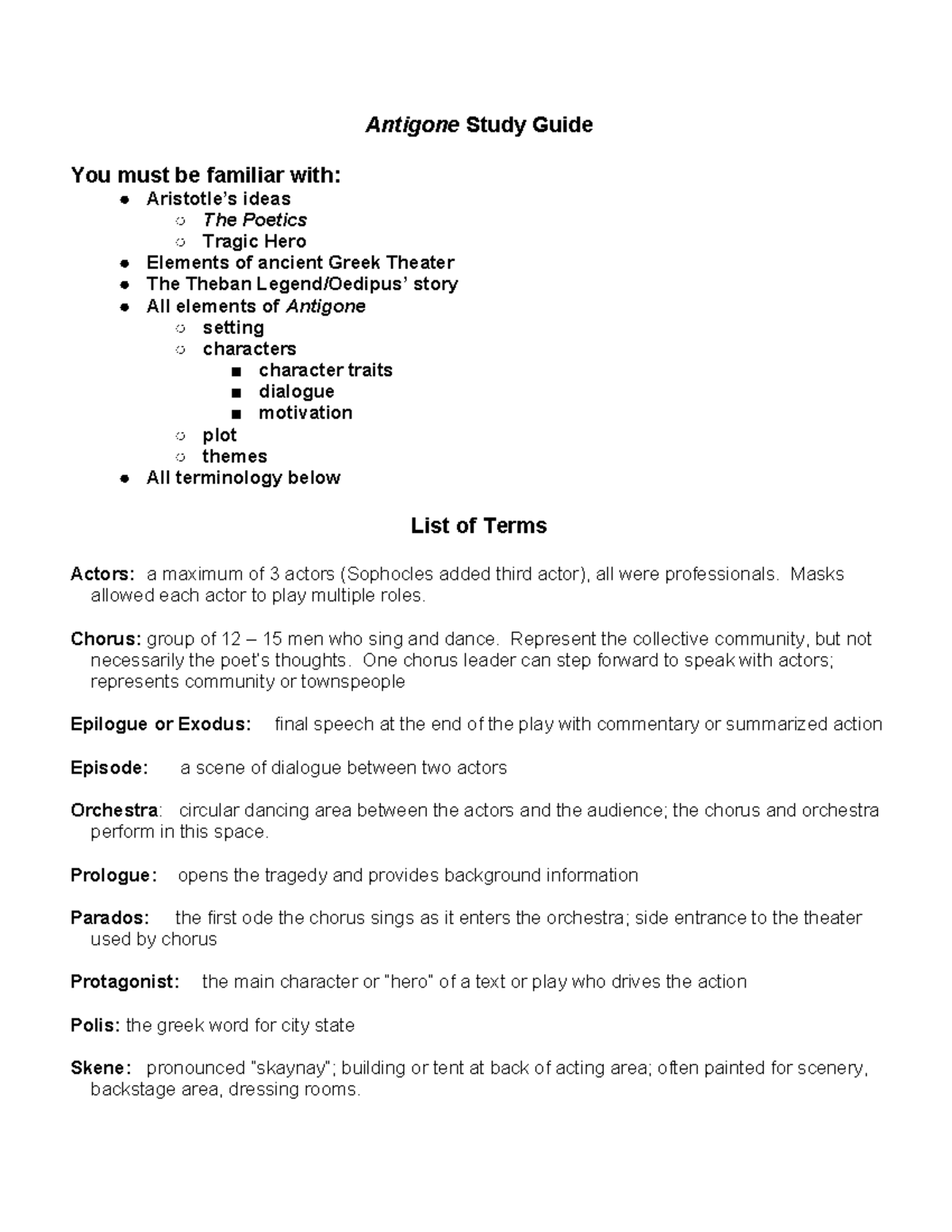 Antigone+Study+Guide - Antigone Study Guide You must be familiar with ...