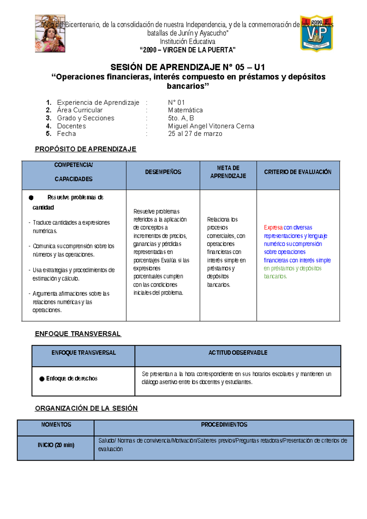 5 SES. AP. EDA 1 5TO Mat - dsdfsdf - batallas de Junín y Ayacucho ...