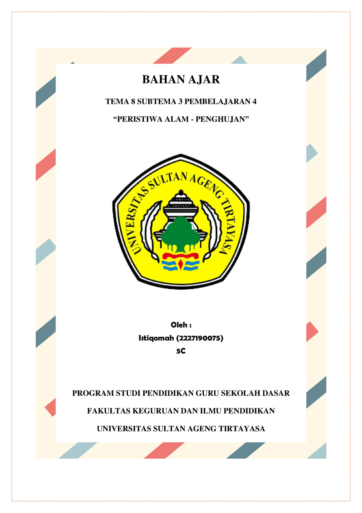 Bahan Ajar kelas 1 tema 8 Subtema 3 pembelajaran 4 - BAHAN AJAR TEMA 8 ...