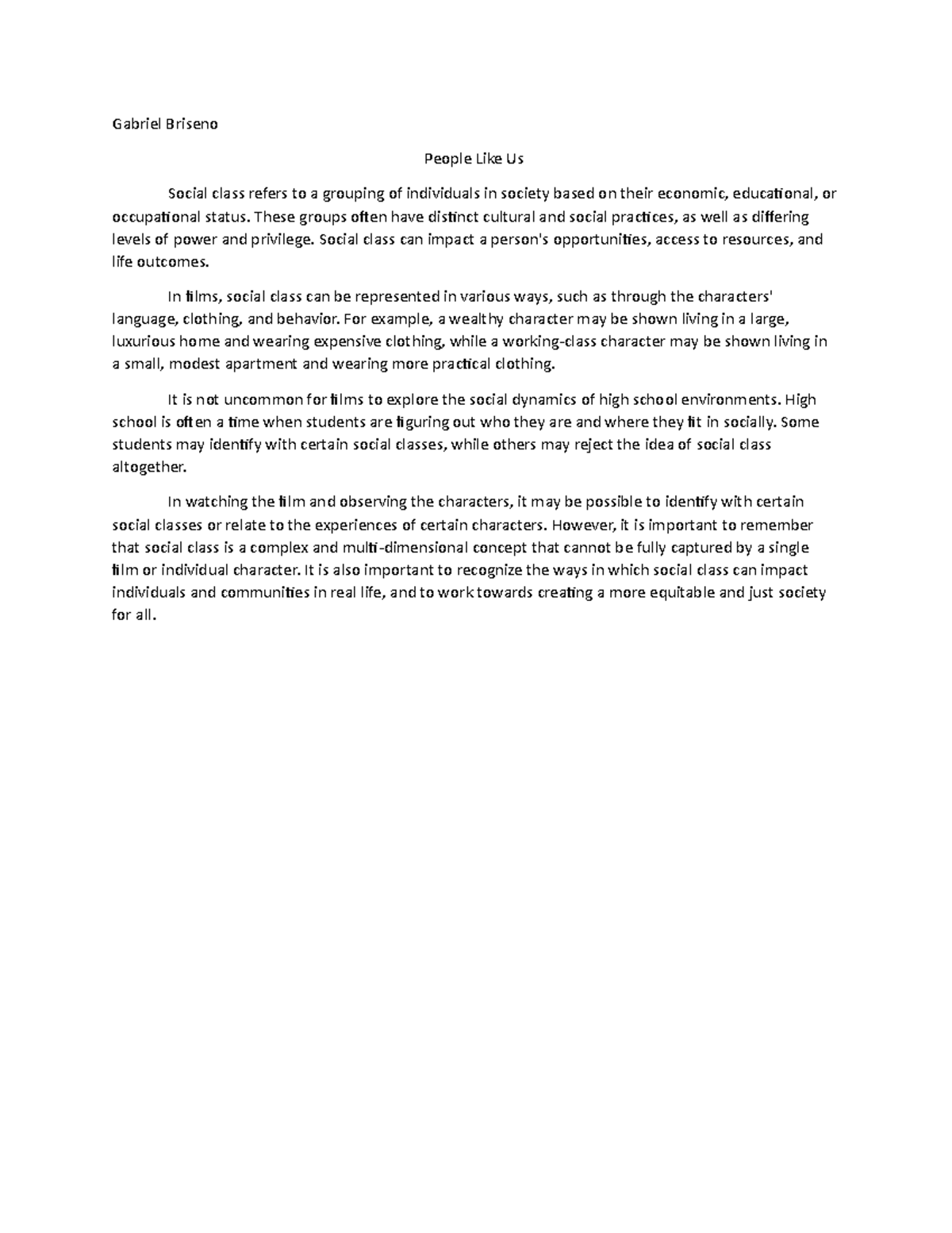 People Like Us - food - Gabriel Briseno People Like Us Social class ...