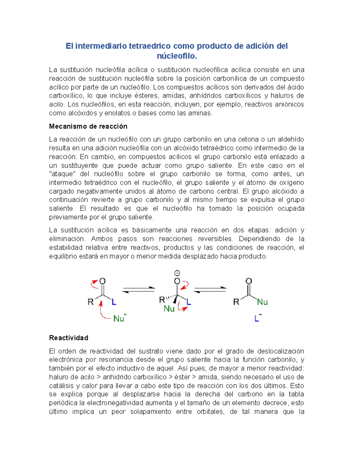 Organica - wbidkwndbso - El intermediario tetraedrico como producto de ...