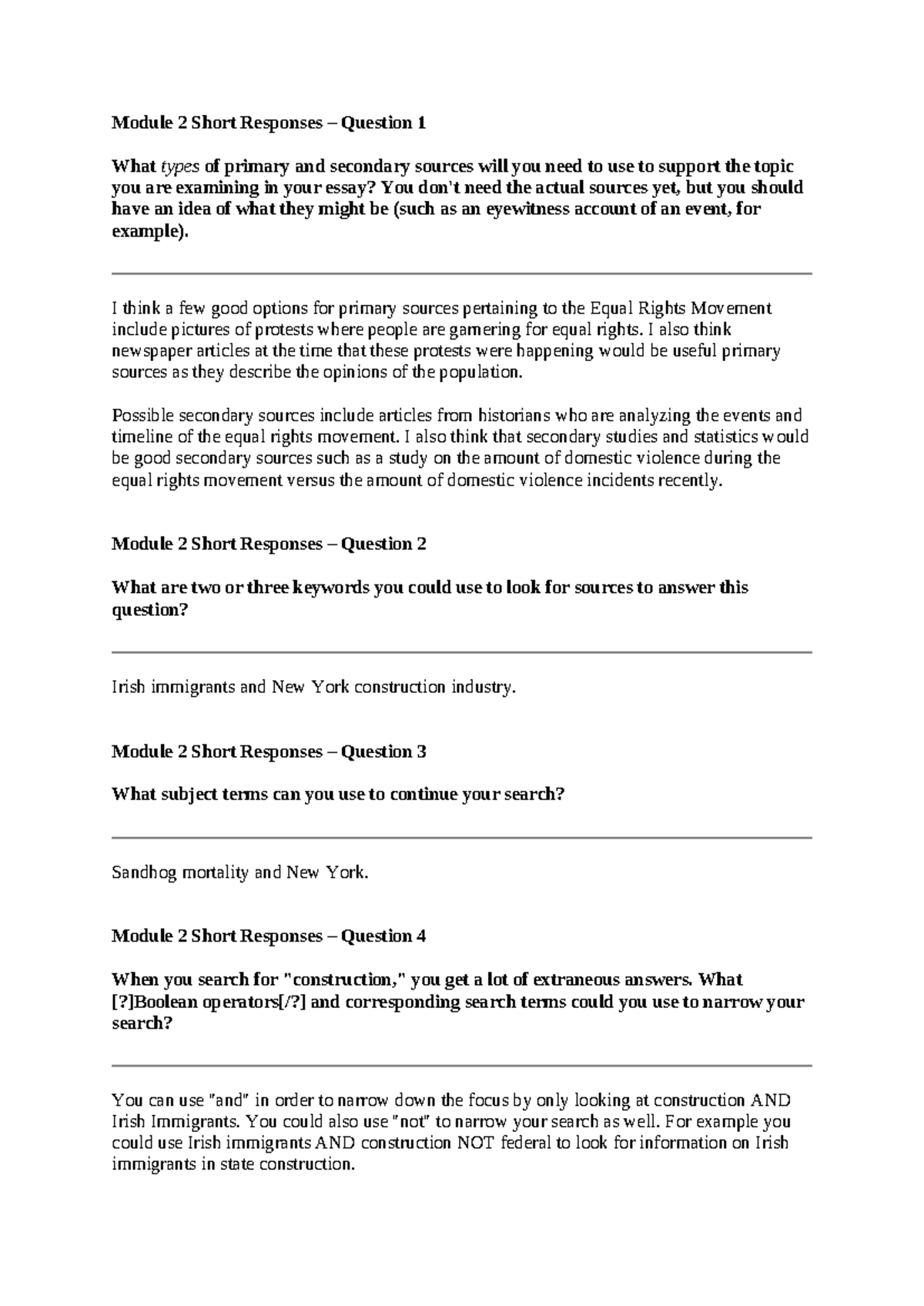 His-200 Module Two Short Response - Module 2 Short Responses – Question ...