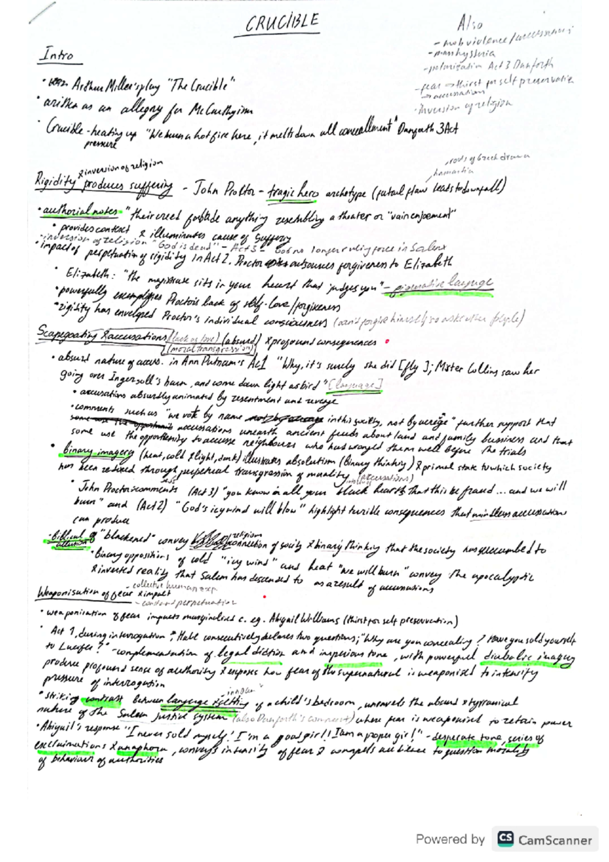 Crucible condensed 5 paragraphs - Studocu