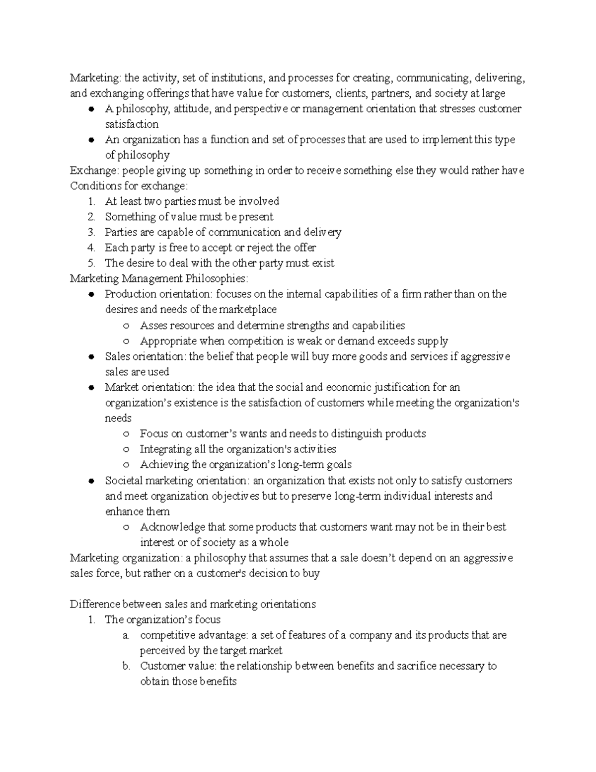 Chapter 1 What is marketing - Marketing: the activity, set of ...