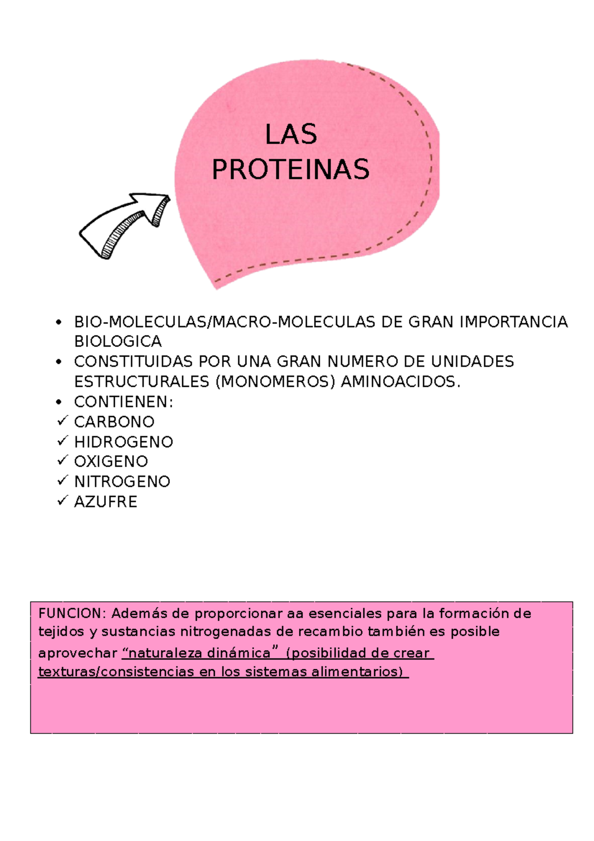 Resumen Clase 8- Proteinas - LAS PROTEINAS ####### BIO-MOLECULAS/MACRO ...