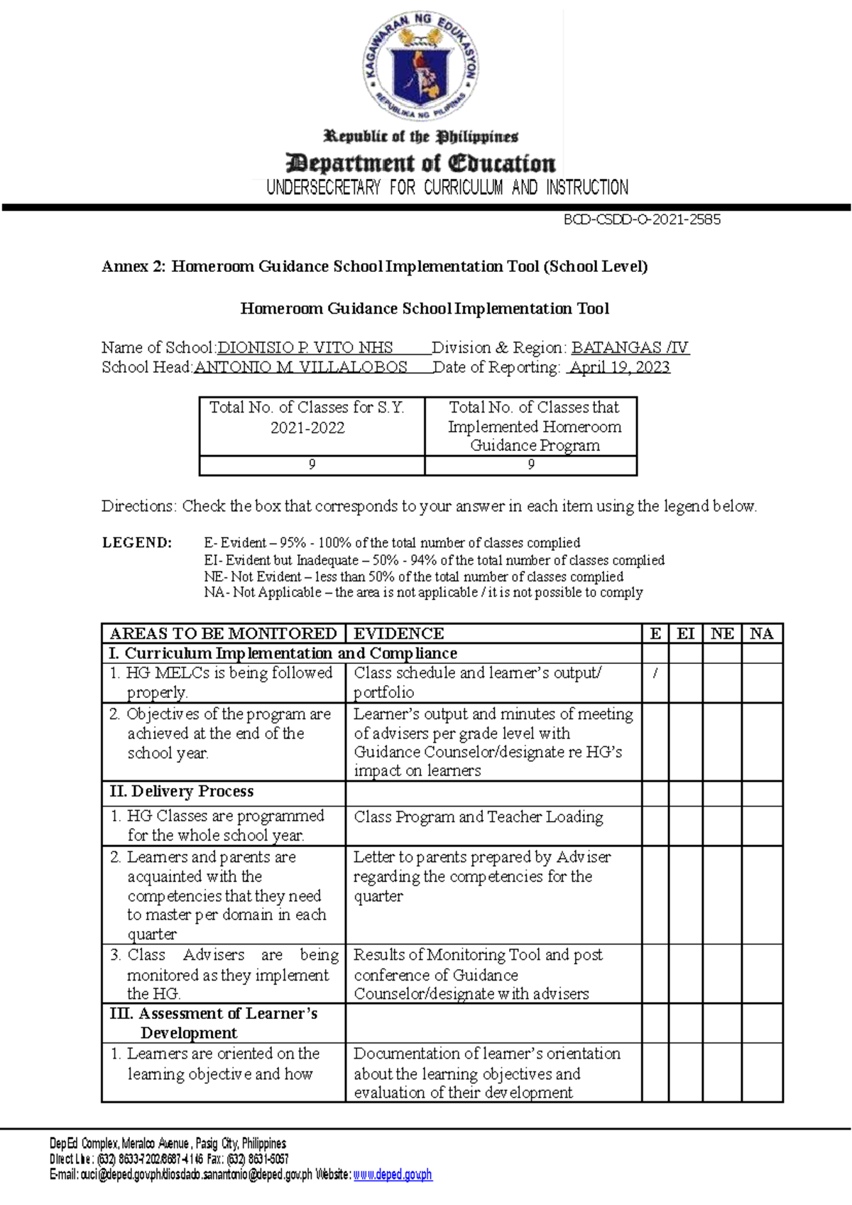 Annex-2-HGP - n/a - Annex 2: Homeroom Guidance School Implementation ...