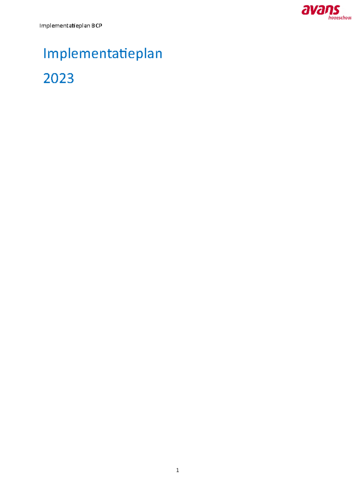 Implementatieplan - Implementatieplan 2023 Inhoudsopgave 1. - Studeersnel
