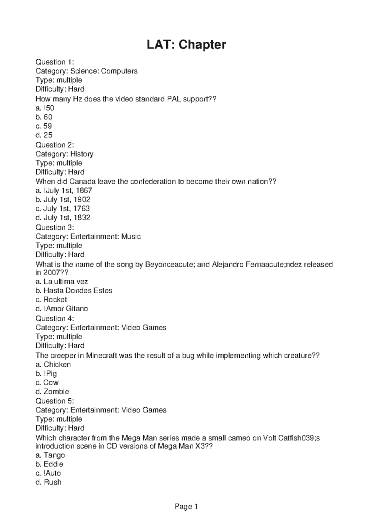 LAT255 Essay 4845 - LAT: Chapter Question 1: Category: Science ...