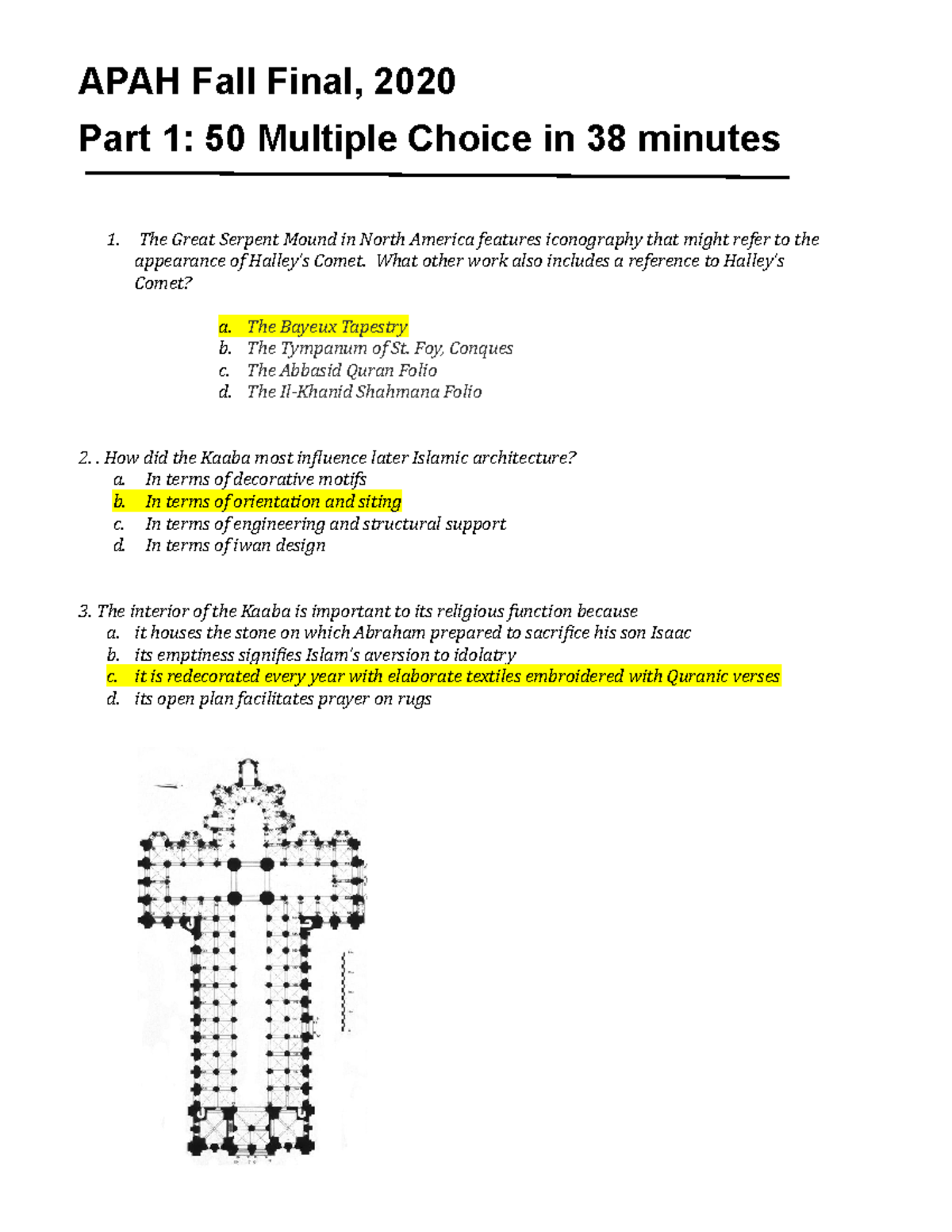 Final, questions - APAH Fall Final, 2020 Part 1: 50 Multiple Choice in ...
