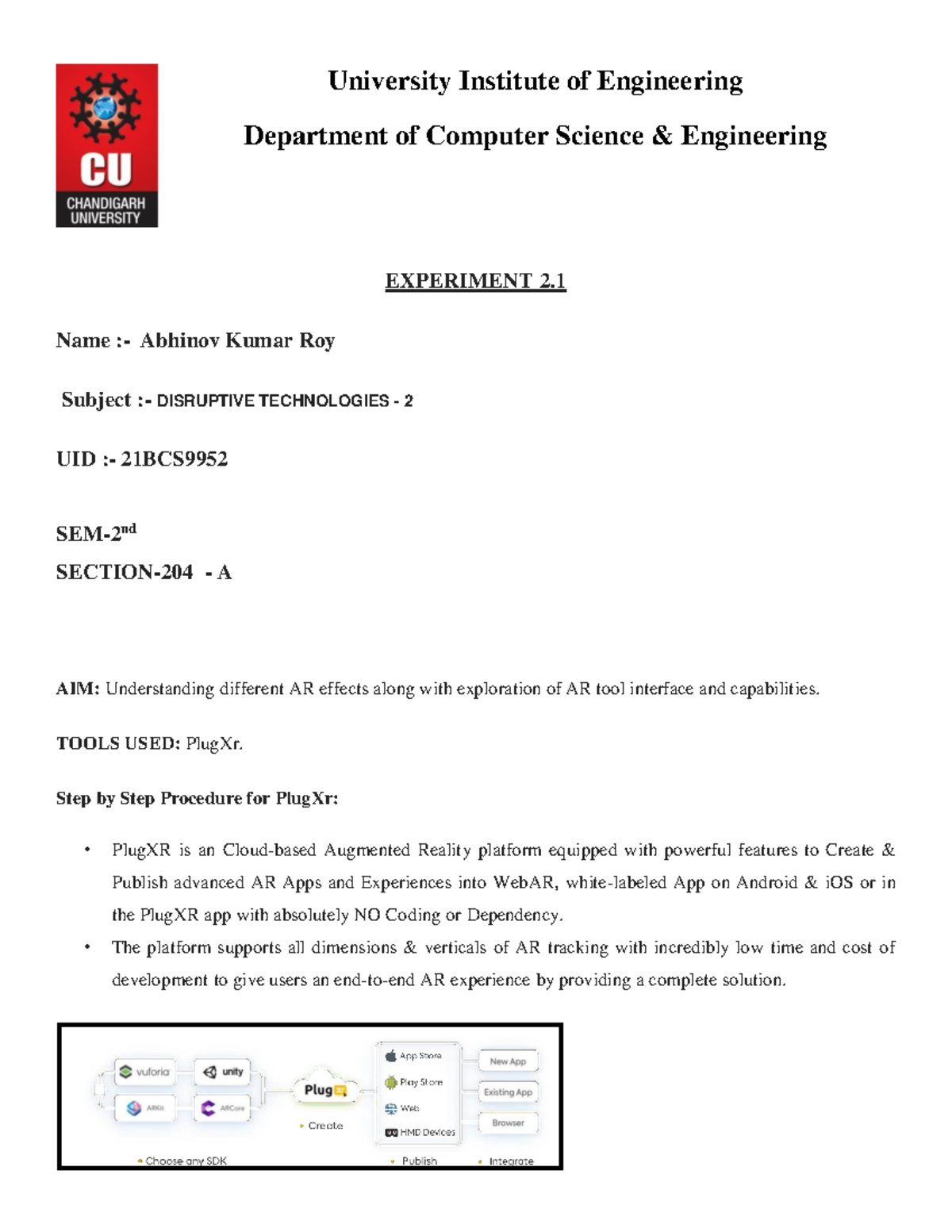 DT+2 - mnjhkjhkjhkjh - Department of Computer Science & Engineering EXPERIMENT 2. Name :- - Studocu