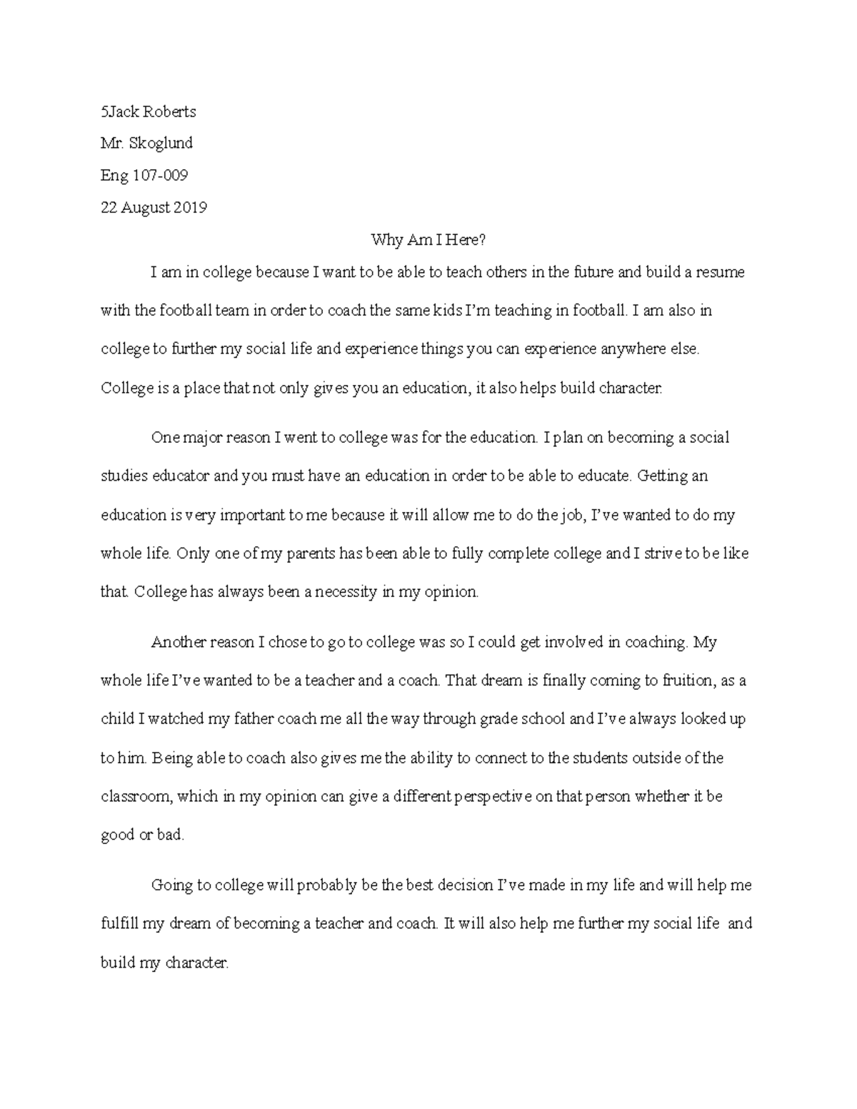 English Paper 1 Grade A 5Jack Roberts Mr Skoglund Eng 107 22