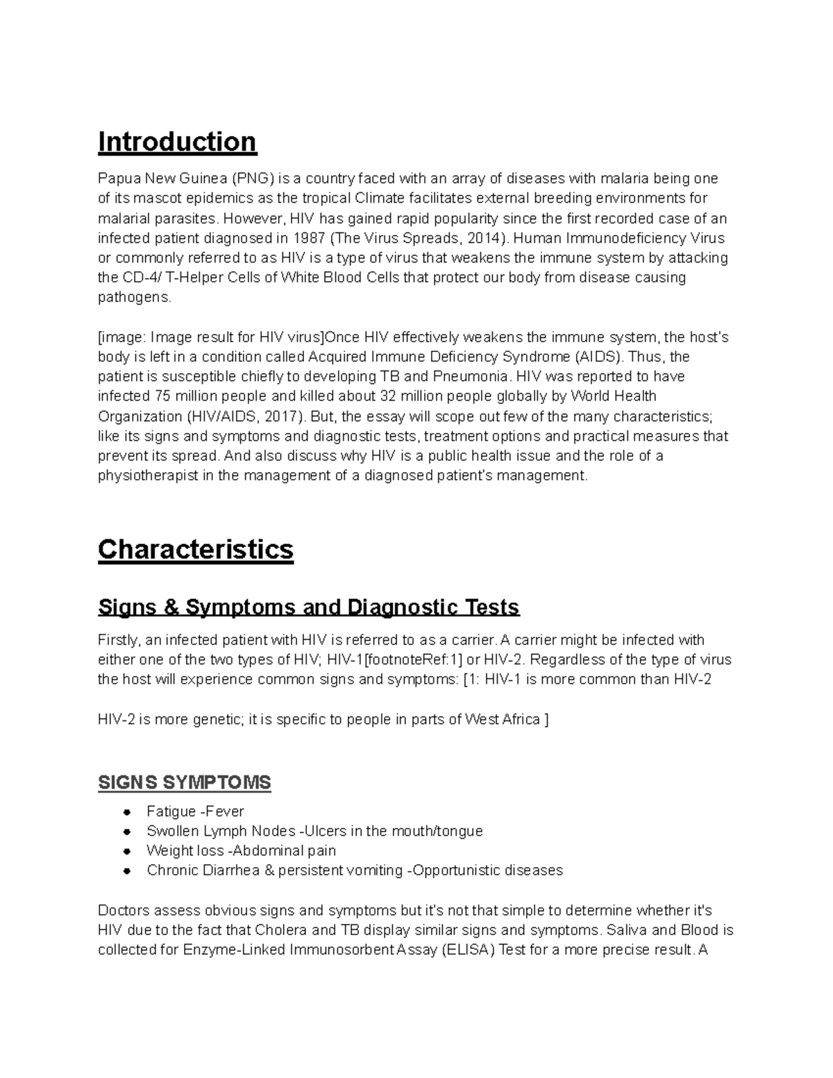 HIV Infection in Papua New Guinea[ESSAY] - Introduction Papua New ...