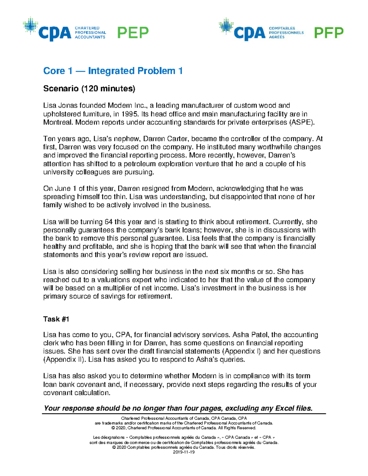 IP1 - Practice cases for CPA BC Core 1 2022. - Chartered Professional ...