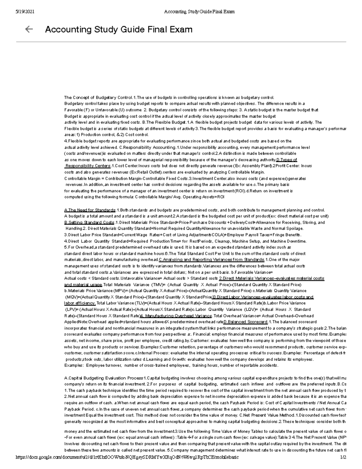 Accounting Study Guide Final Exam - - Studocu