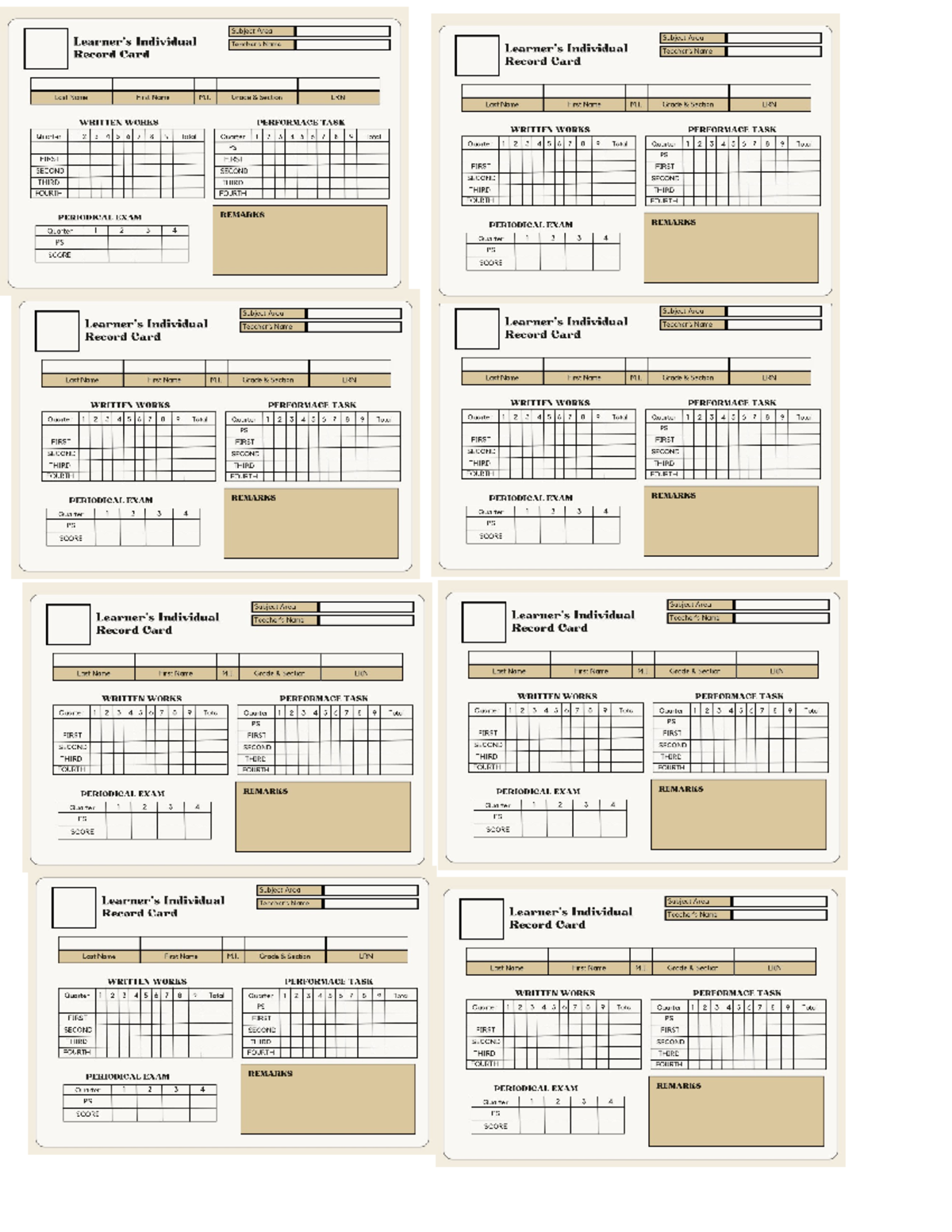 Learners Record - Subject Area Individual Subject Area Name Individual ...
