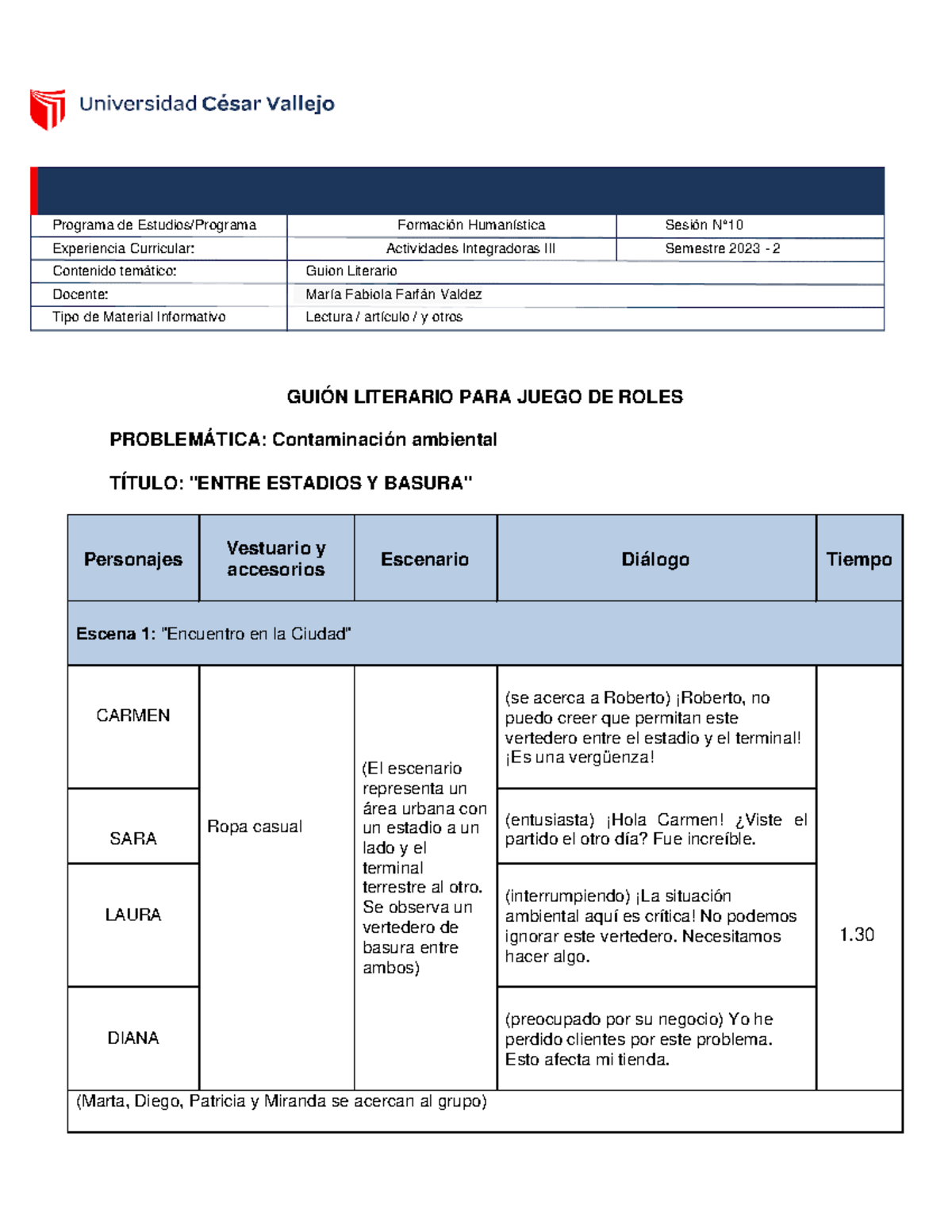 Juego DE Roles Grupo 01 - Programa de Estudios/Programa Formación ...