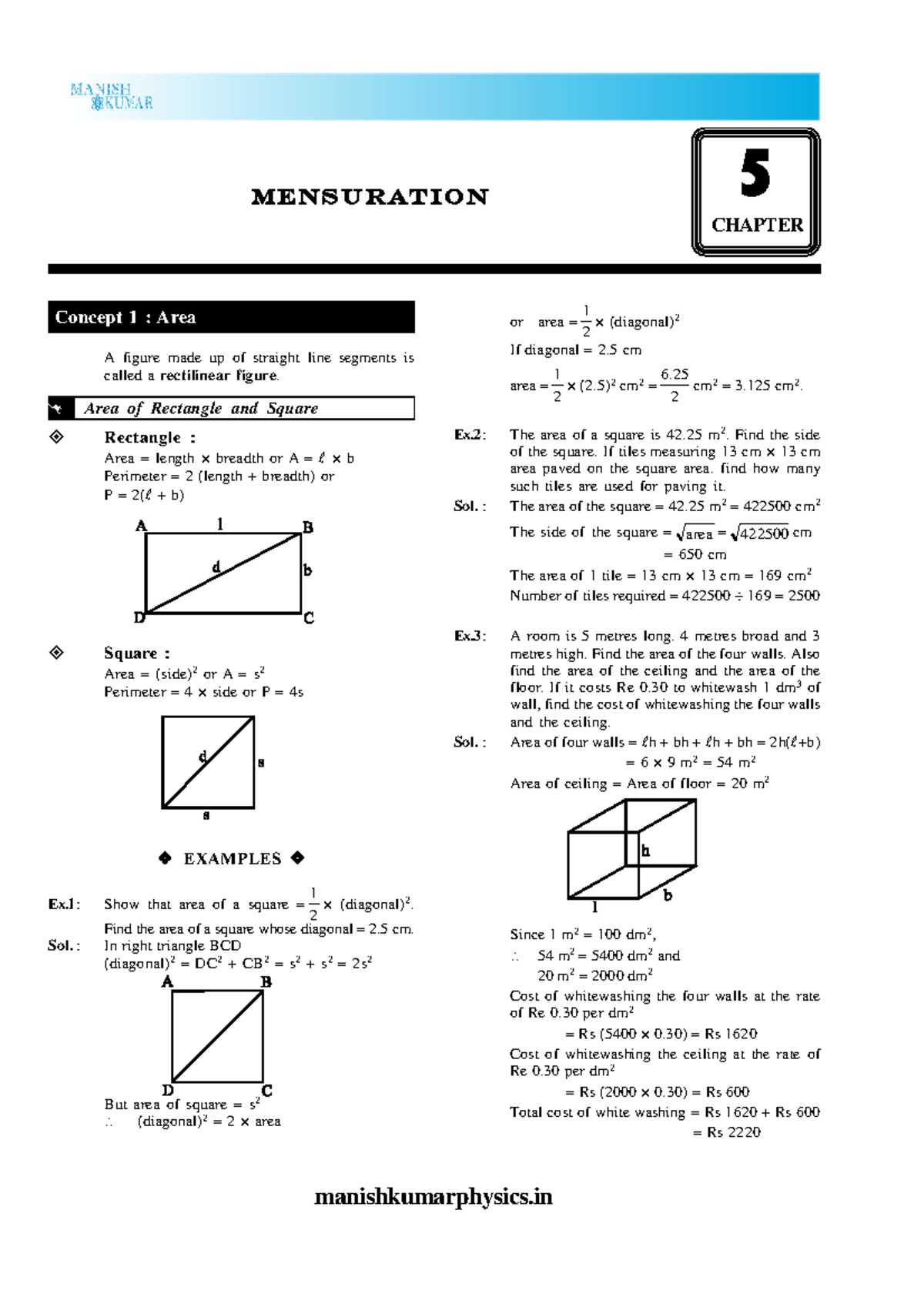 Solid Mensuration Practice Materials hehe - 5 CHAPTER MENSURATION ...