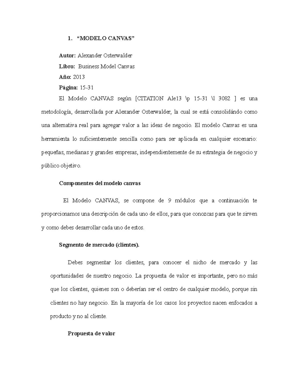 Modelo Canvas - 1. “MODELO CANVAS” Autor: Alexander Osterwalder Libro ...