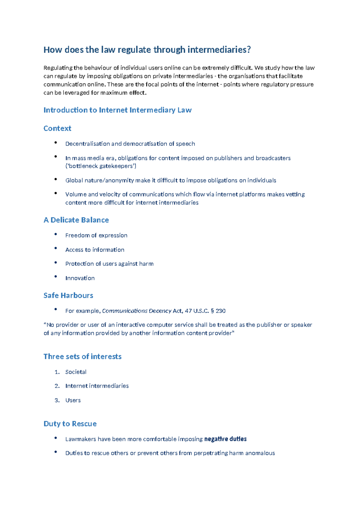 Intermediary Liability - How does the law regulate through ...