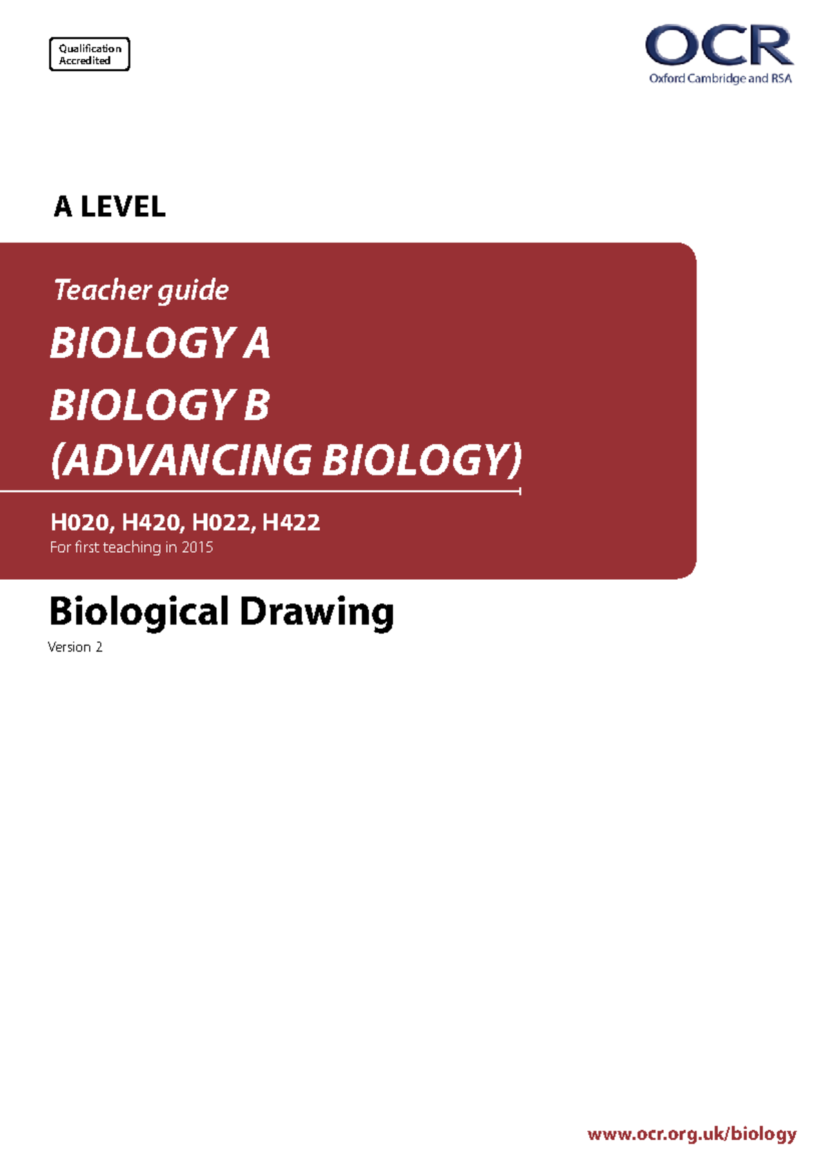 Biology drawing handbook - Qualification Accredited ocr.org/biology A ...