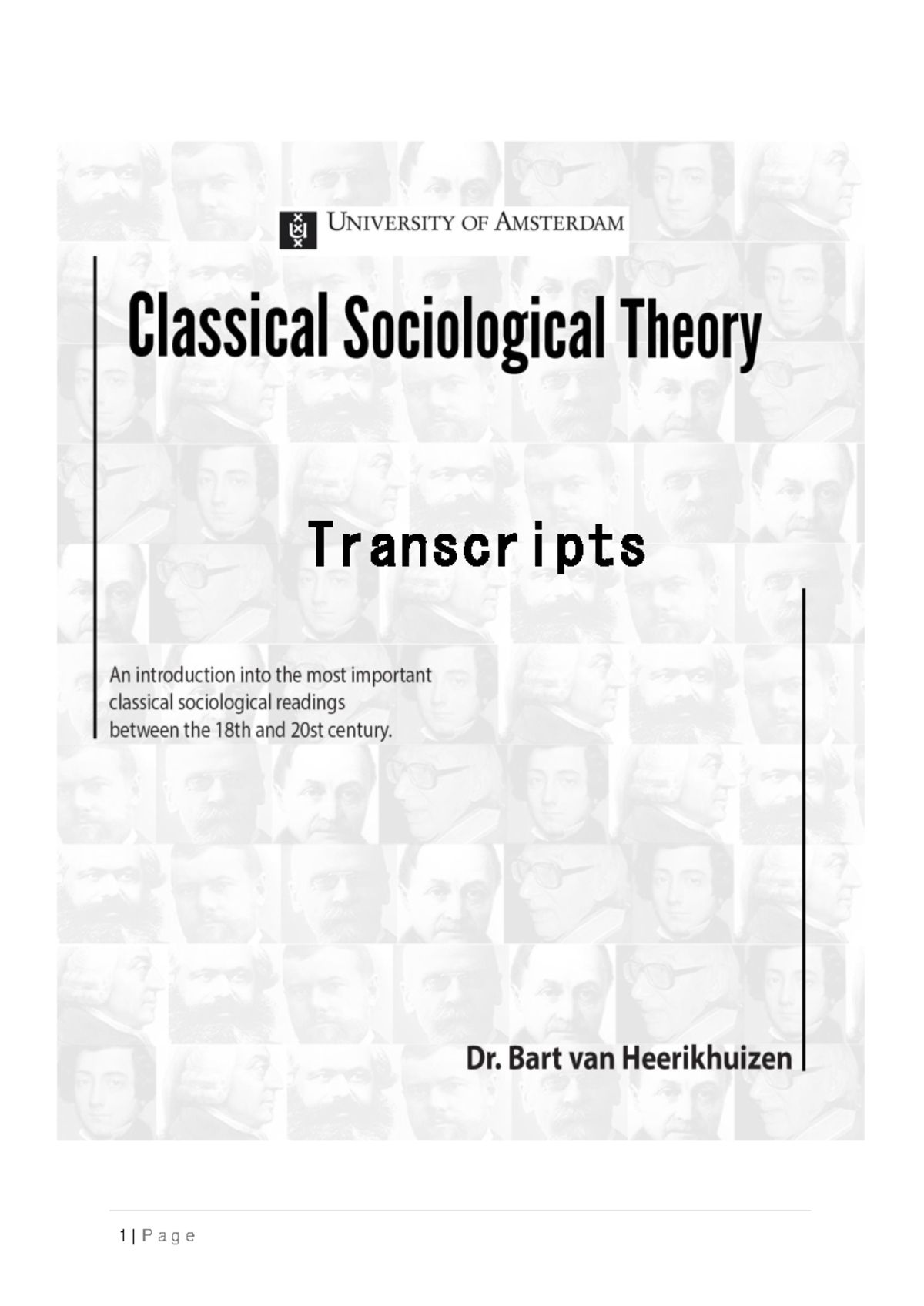 Classical Sociological Theory - Transcripts Inhoud SESSION 1: CLASSICAL ...