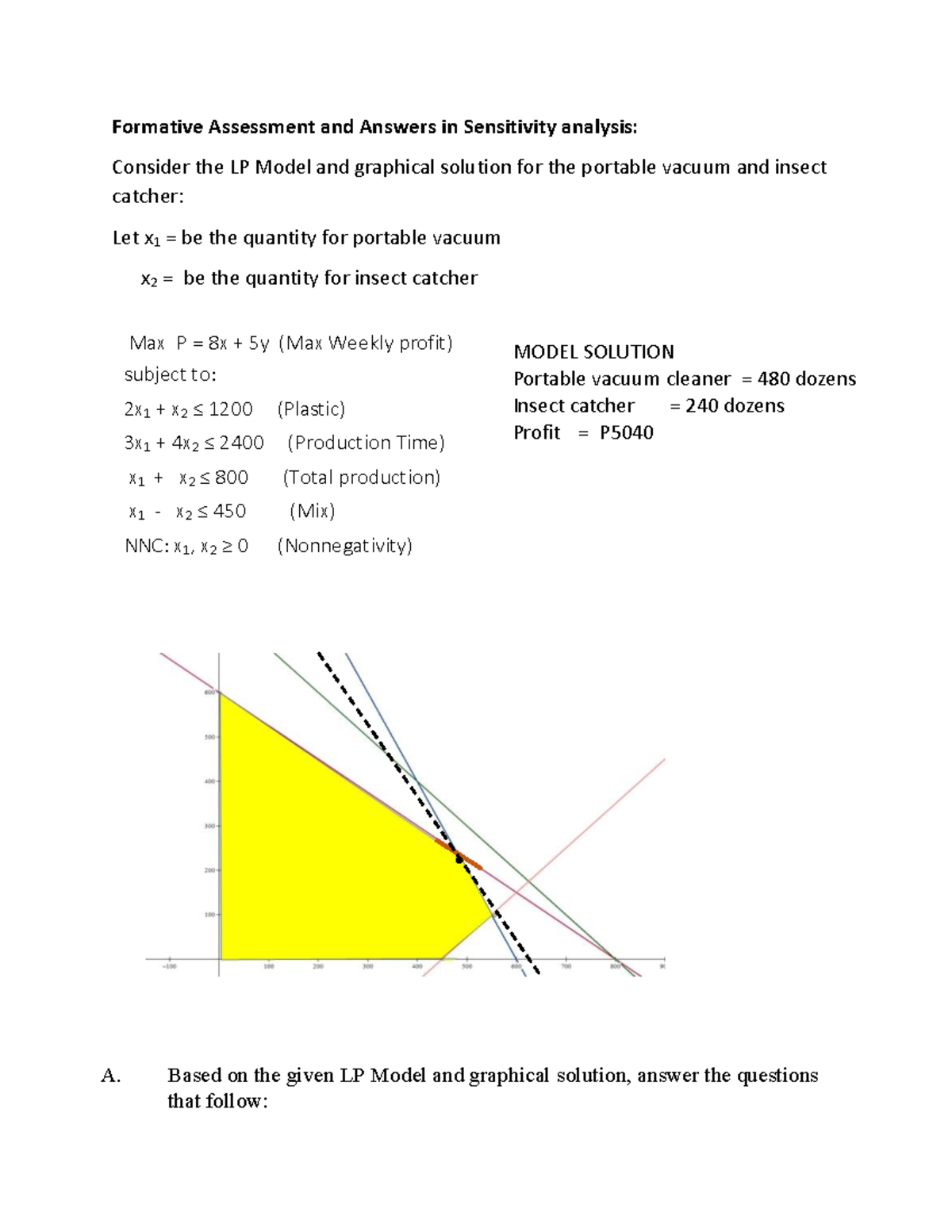 35131240 - Practice set on sensitivity analysis - Formative Assessment ...