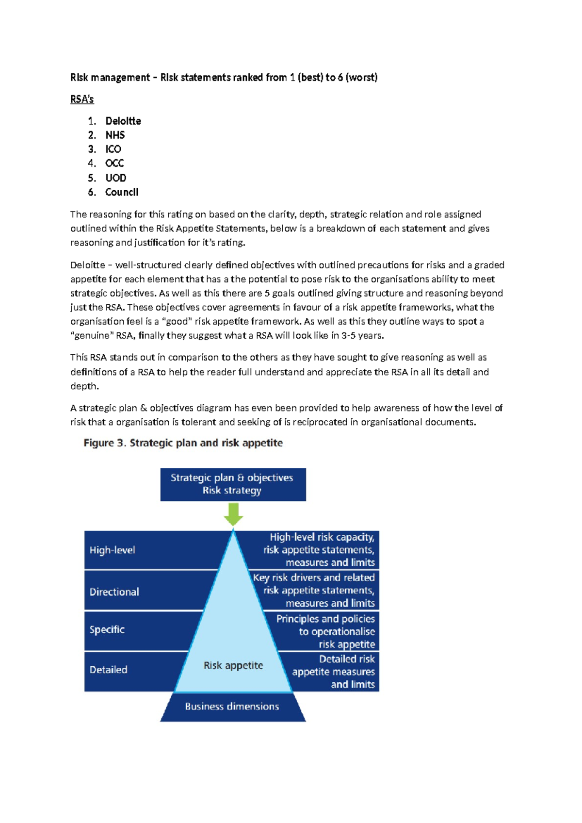 Risk management - RSA evaluation - Risk management – Risk statements ...