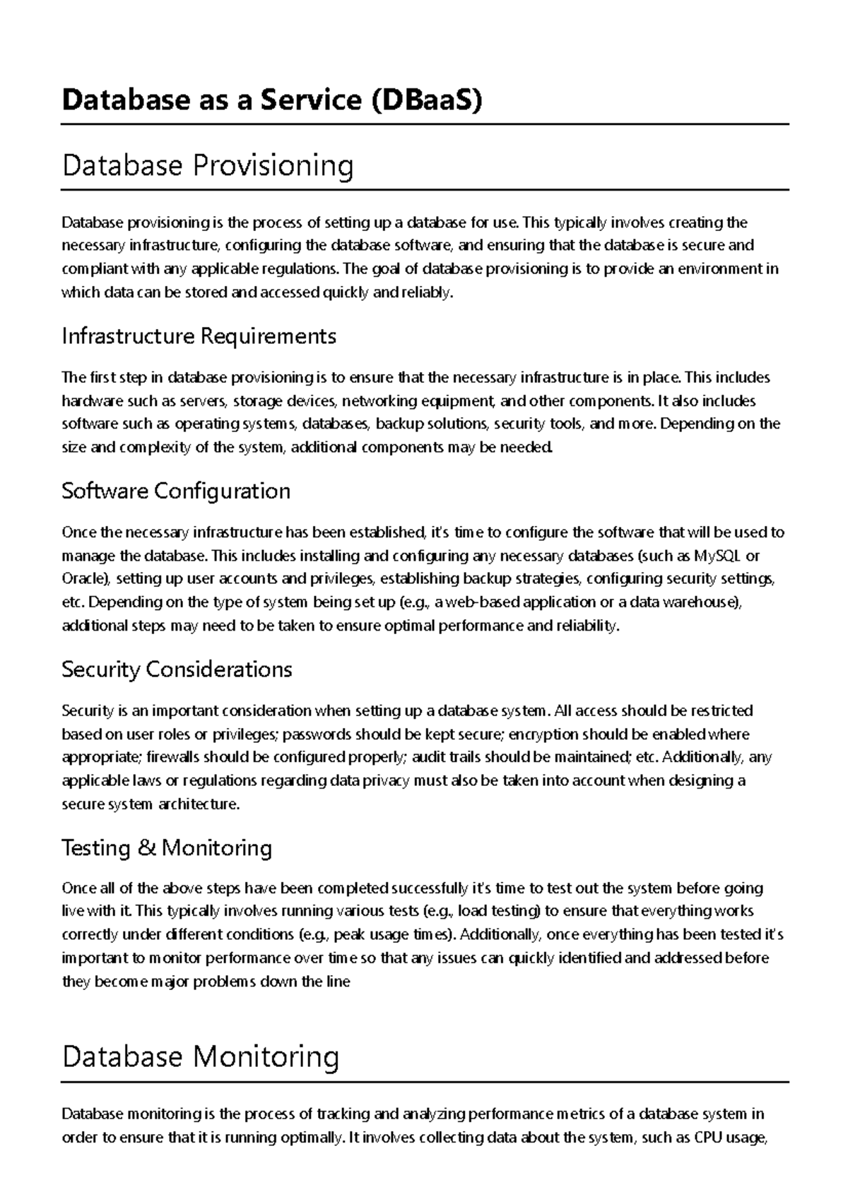 Database as a Service DBaa S in Computer Network Concepts - Database as a Service (DBaaS ...